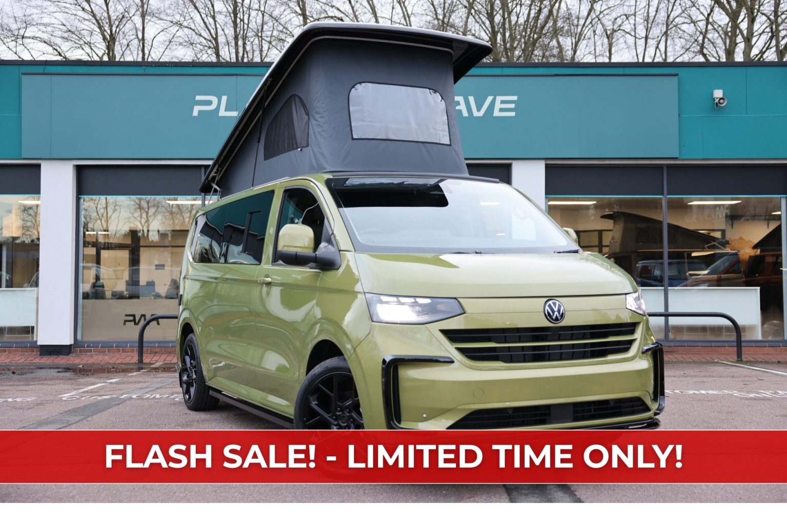 Volkswagen T7 Transporter Campervan Warm Green Metallic - Platinum Wave